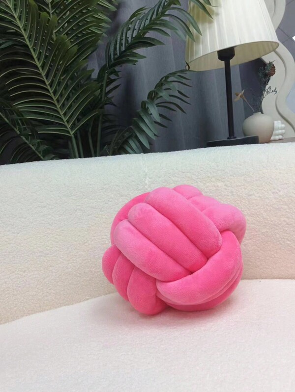 1PC Soft Round Handmade Knotted Ball Sofa Pillow Velvet Plush Ball Chair Cushion Bed Stuffed ...