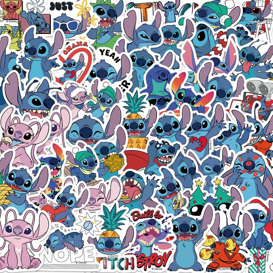 Disney 50PCS Stitch Vinyl Waterproof Stickers Gifts Cartoon for Water ...