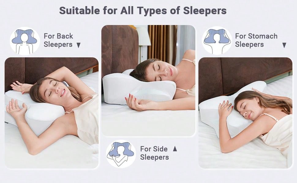 DONAMA Cervical Pillow for Neck and Shoulder Pain, Ergonomic Contoured ...