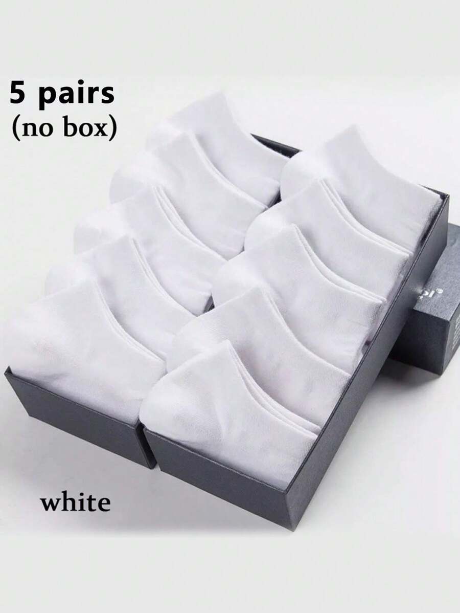 Sports Outdoor 5pairs Comfortable Solid Color Ankle Socks For Men ...