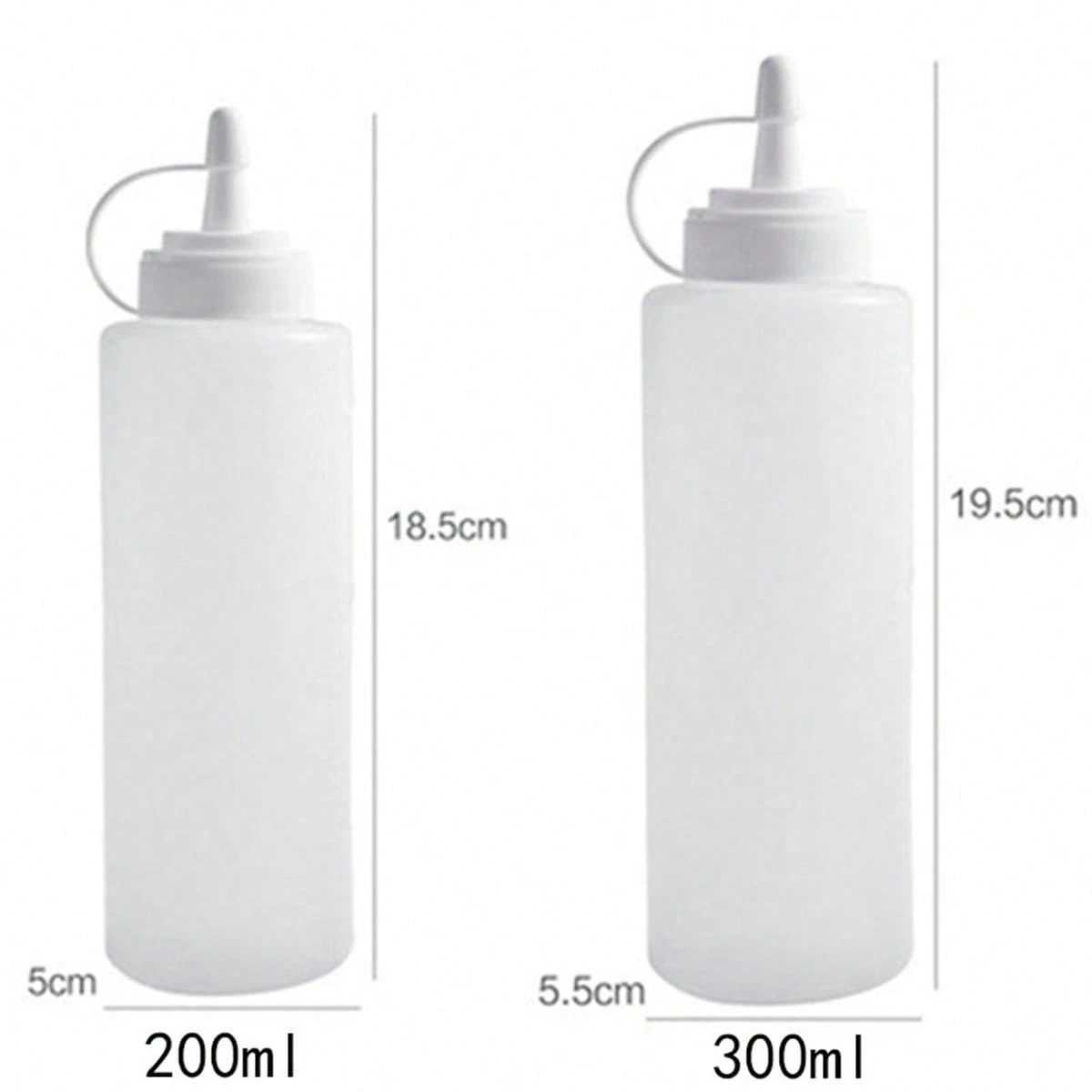 2pcs 300ml Plastic Squeeze Sauce Bottles For Home Use, Suitable For ...