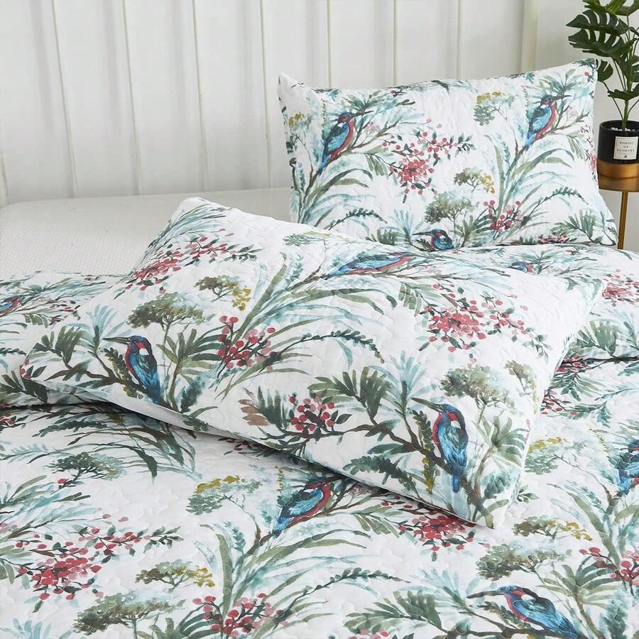 Brandream Print Quilt Set Cotton Birds Bedding Hummingbirds Quilted ...