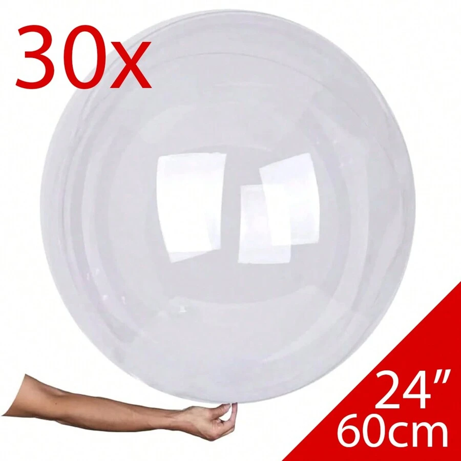 30 Globos Transparentes 24 Pulgadas 60 centimetros Burbuja Decoracion ...