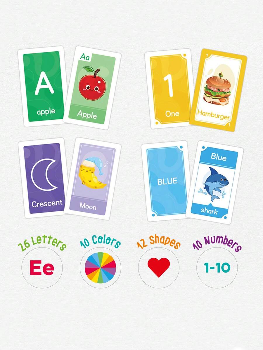 1box 58pcs Children's Early Education Flashcards Learning Colors ...