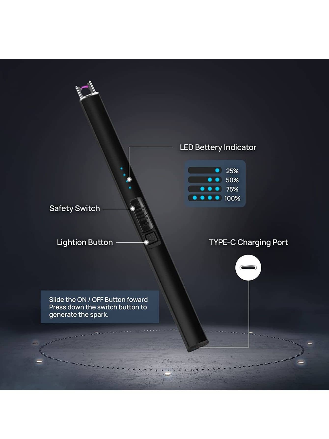 2PCS Lighter Electric Lighter Candle Lighter USB Lighter Rechargeable ...