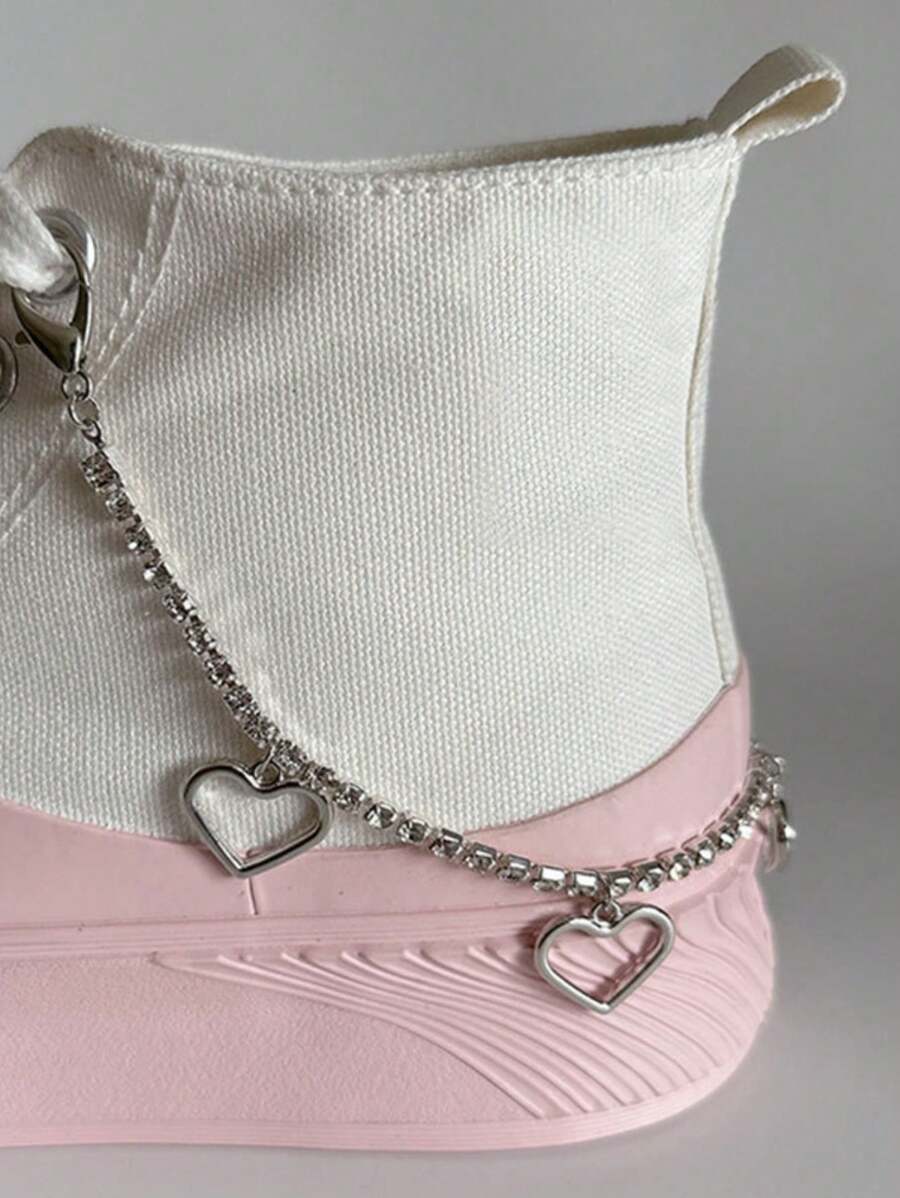 1pc Stylish Heart Star Crystal Shoe Chain, Sexy Trendy Unisex Shoe ...