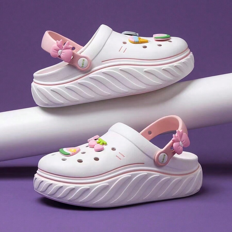 Women Anti-slip Watermelon & Cherry Decor Multi-way Wear Clogs, Fashion ...