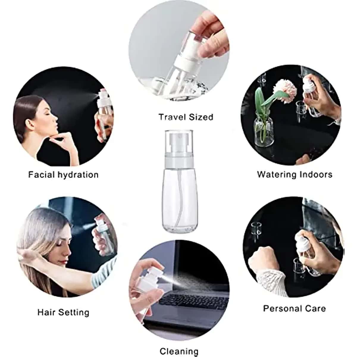 2pcs Spray Water Bottle Hair Mister, 100ml/60ml/30ml Fine Mist Stylist ...