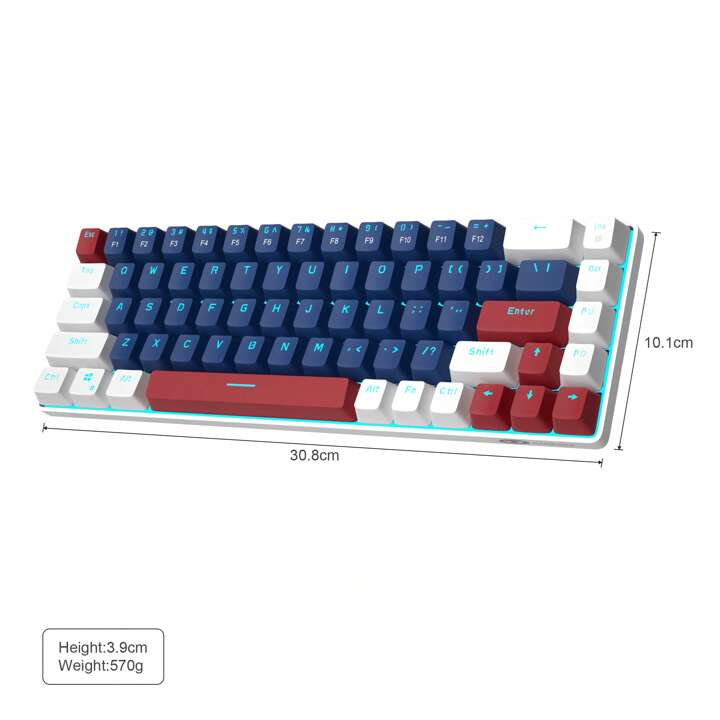 MageGee MK Box 65% Mechanical Keyboard Wired Game Keyboard Blue/Red ...