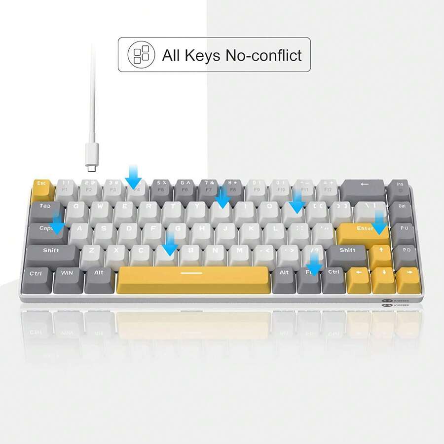 MageGee MageGee Box 60% Mechanical Gaming Keyboard Wired Keyboard Blue ...