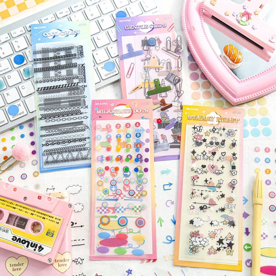 1pack/16pcs, 4 Designs Cartoon Style Luggage Skateboard Laptop Mobile ...