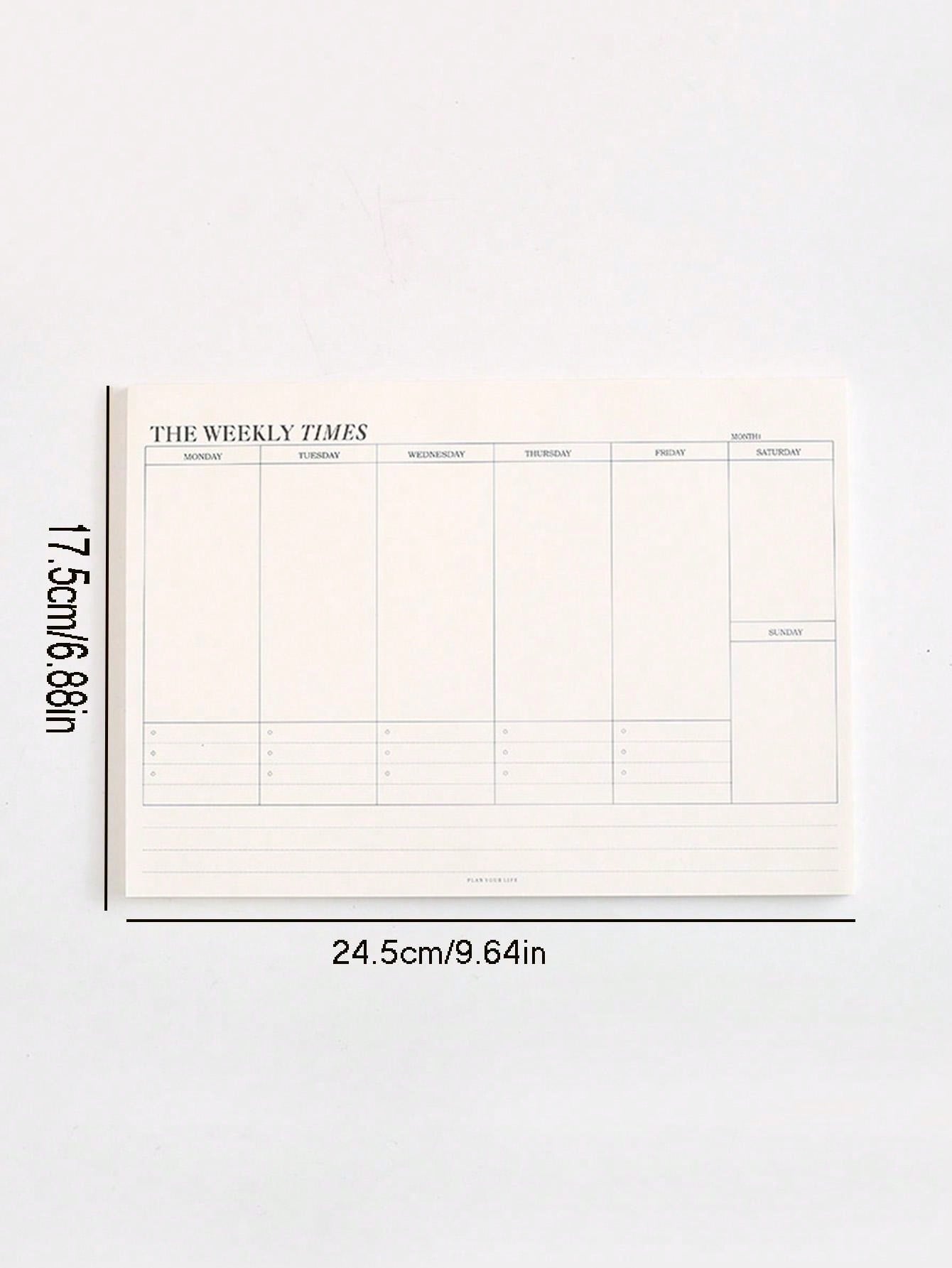 One Piece Black Card Weekly Plan, Simple And Fresh, Tearable, Work Week ...