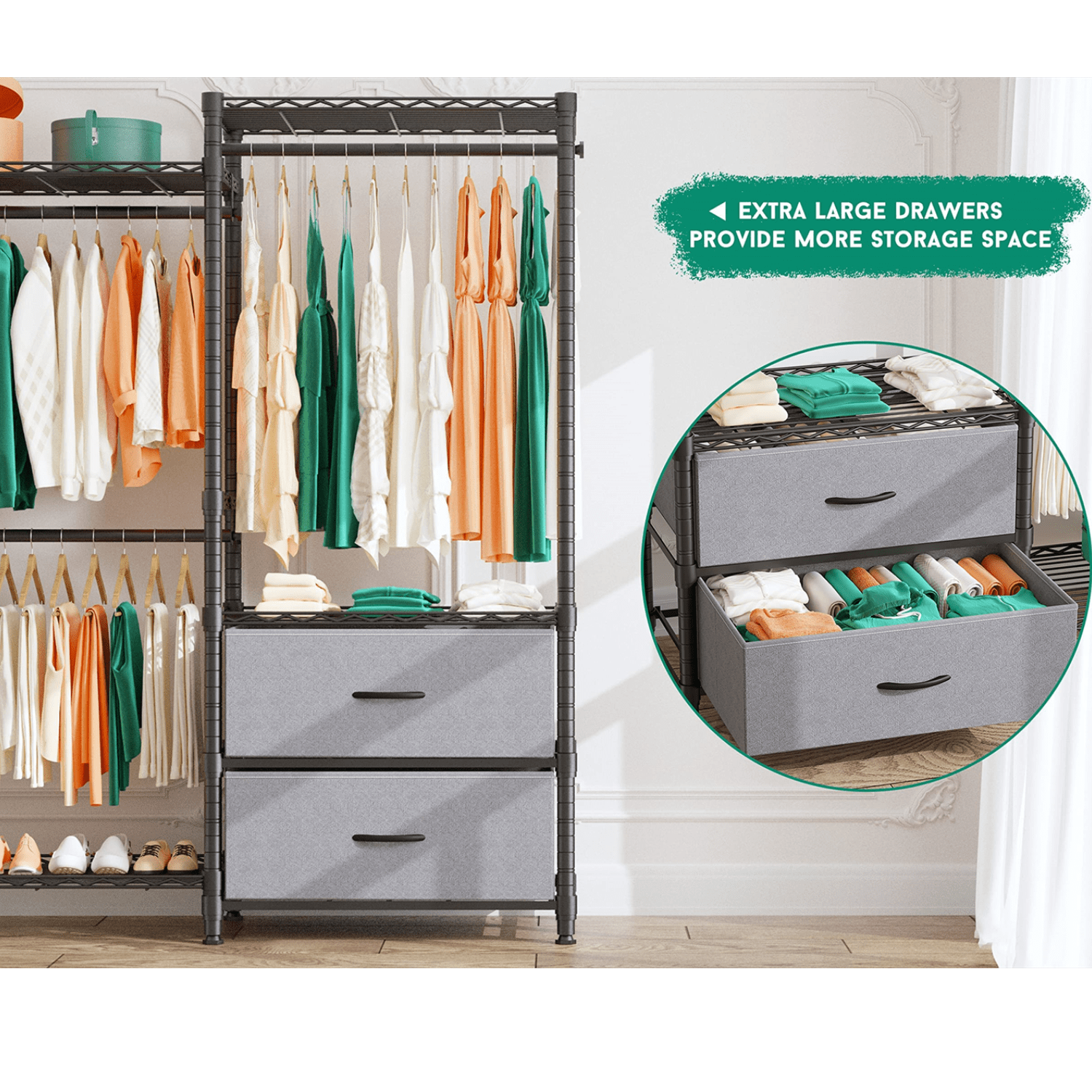 Clothes Racks for Hanging Clothes Rack Heavy Duty Load 620LBS Clothing ...