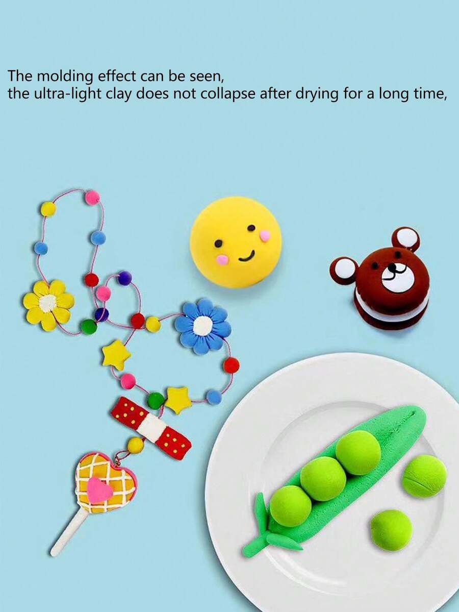 12pcs Super Light Clay Modelling Clay DIY Set 12 Colors Plasticine ...