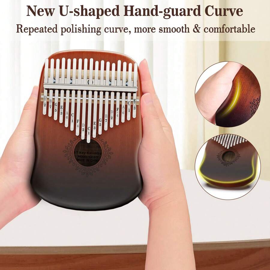 Kalimba Thumb Piano 17 Key, Portable Finger Piano Kalimba Musical ...