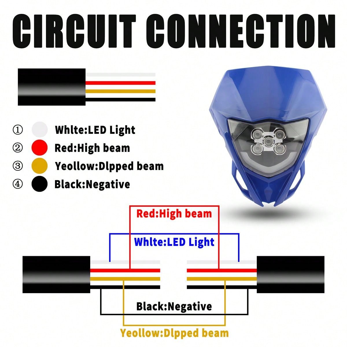 Wr Yz 250 450 Off-Road Motorcycle Led Headlight Front Light | SHEIN