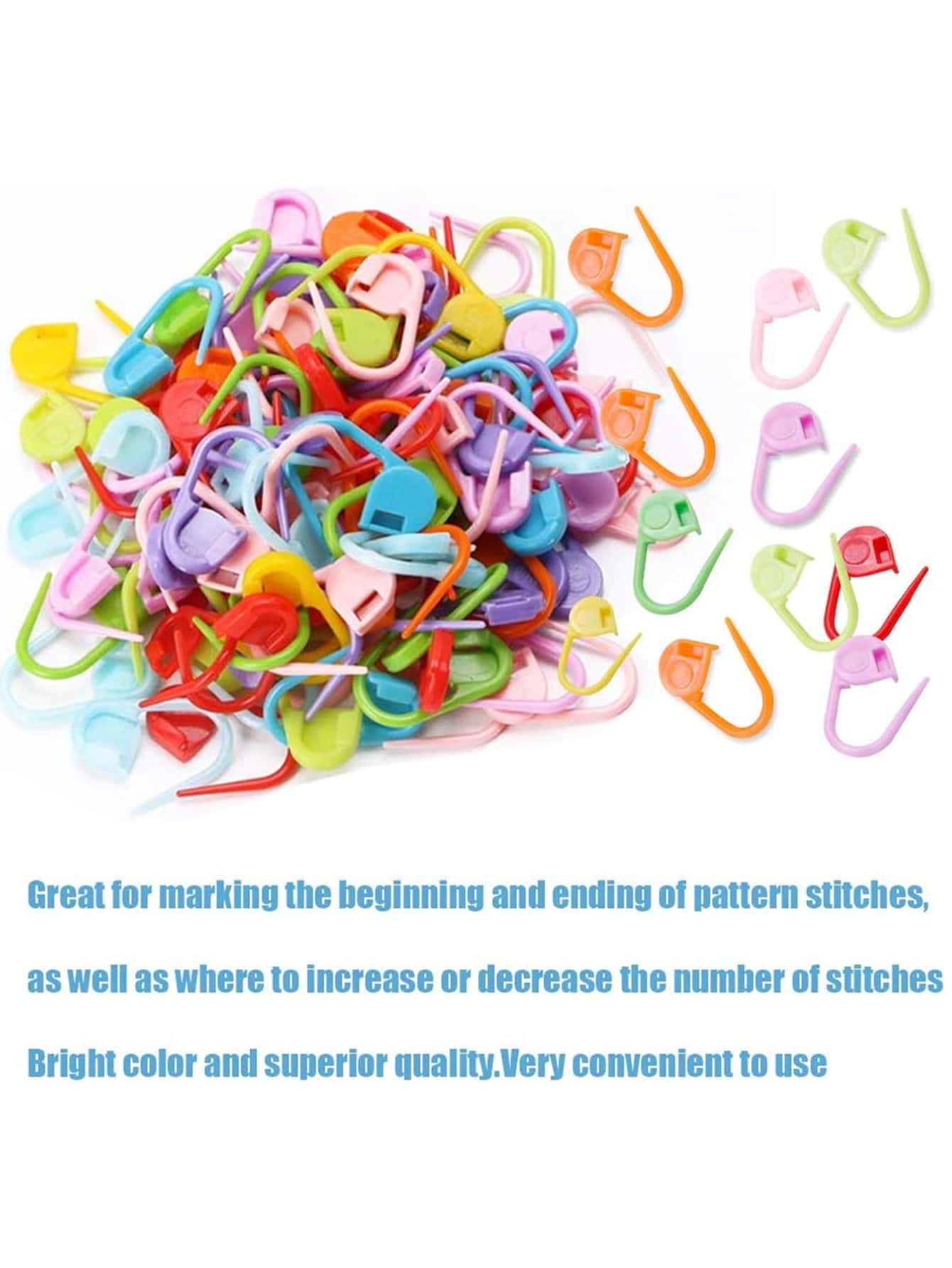 50pcs/set Random Color Plastic Locking Stitch Markers With Needle Clip ...
