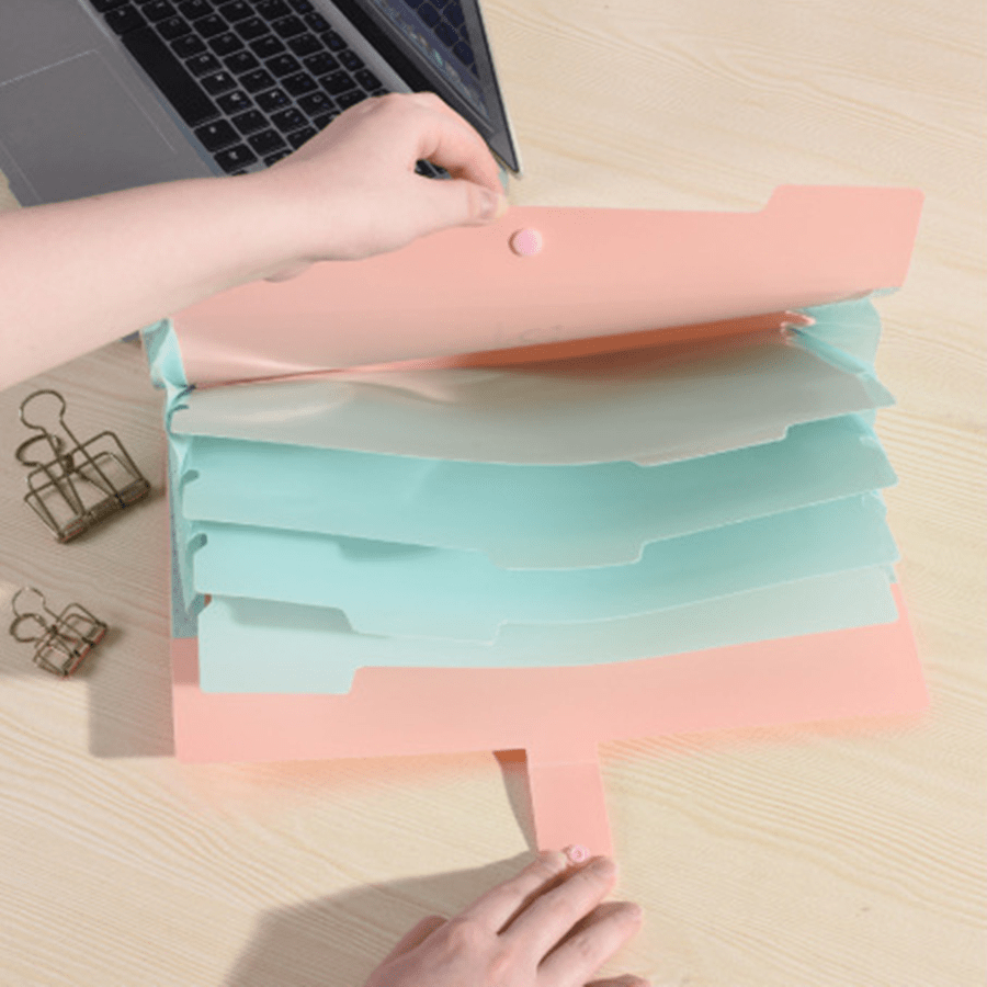 1pc Expandable Folder With 5 Pockets & Accordion Design, A4 Size For ...