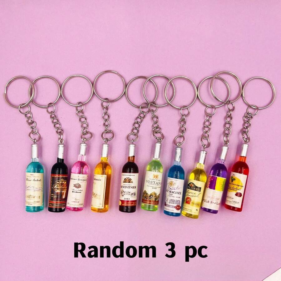 3pcs Novelty Resin Liquor Bottle Shaped Keychain, Mini Bottle Shaped ...
