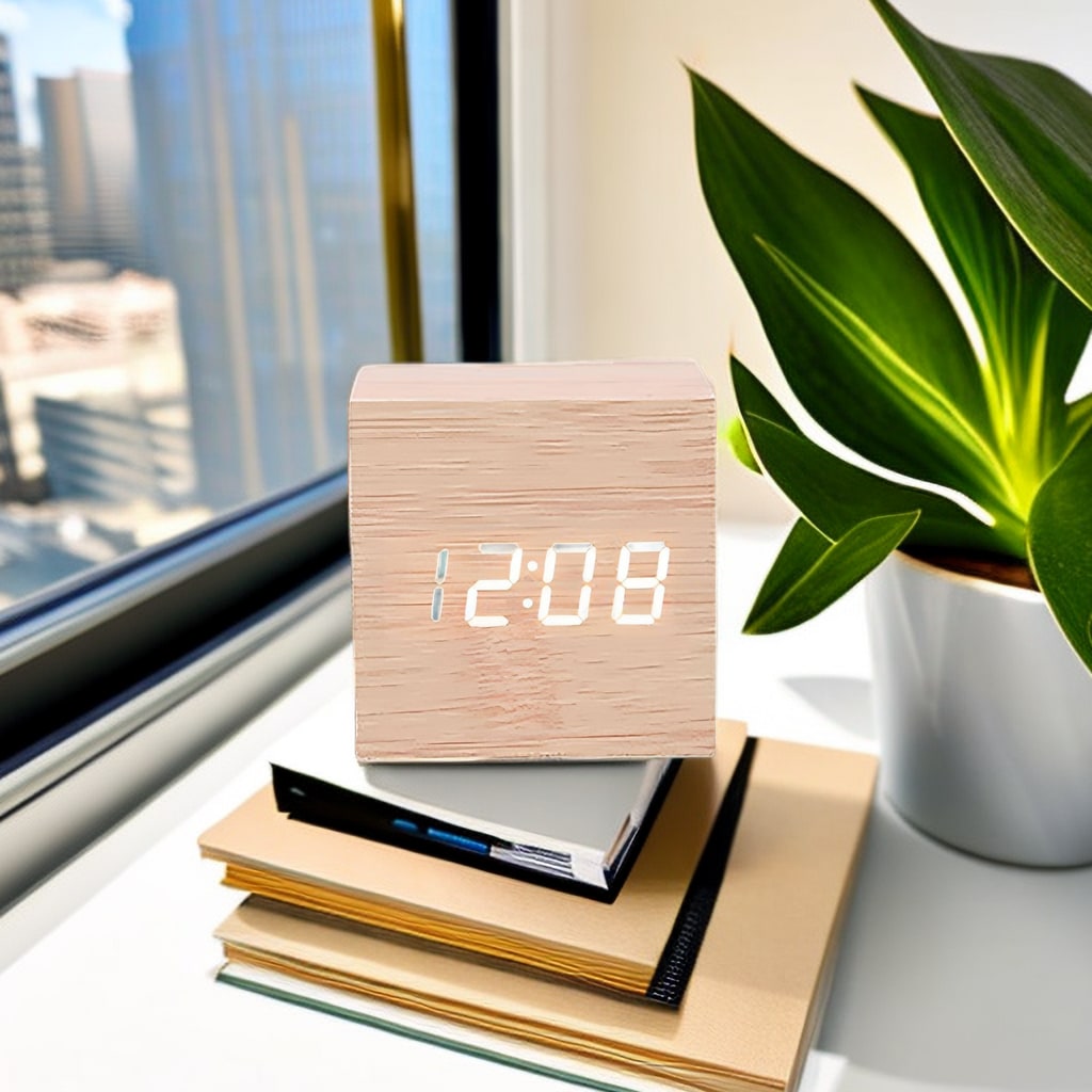 Reloj De Madera Led Con Múltiples Estilos, Reloj Despertador Digital ...