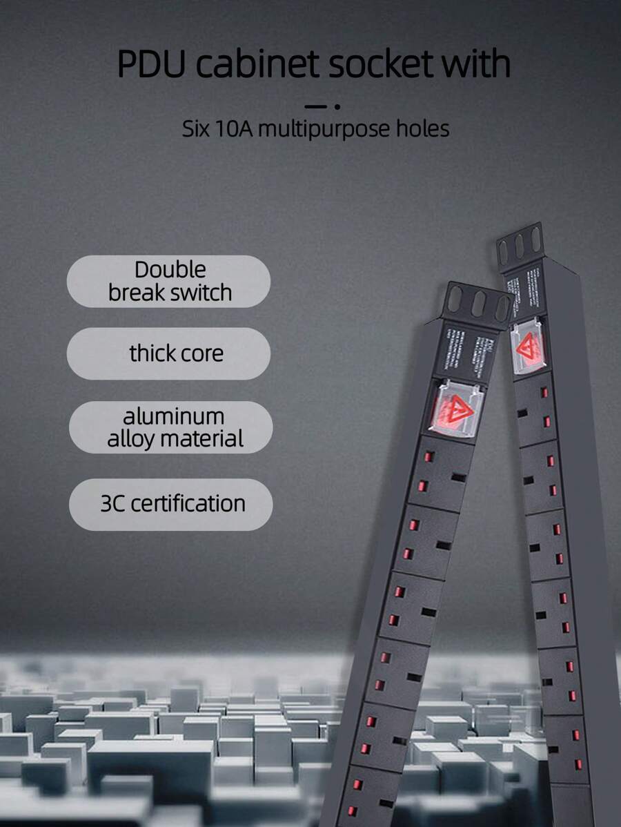 Power Strip Surge Protector Rack-Mount PDU, 6 Right Angle Outlets Wide ...