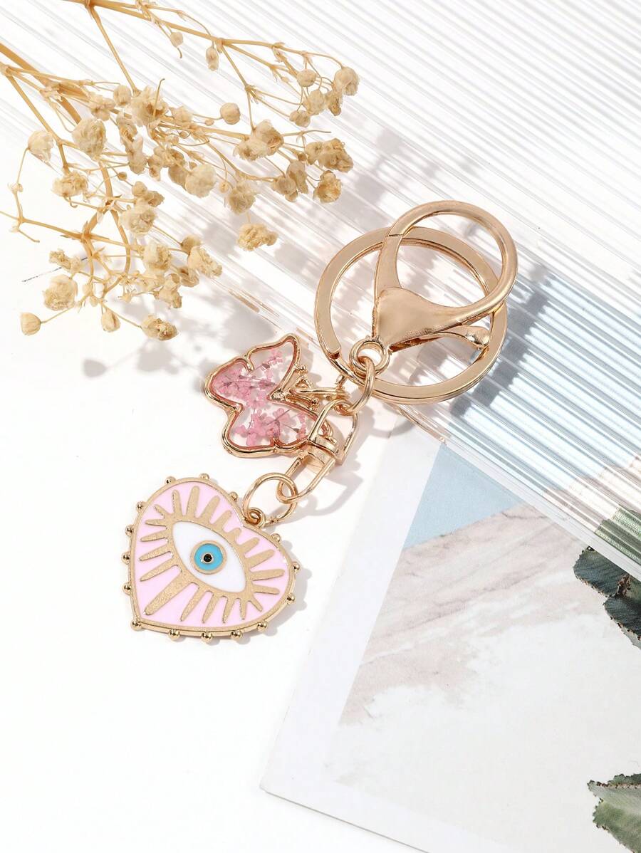 Elegant Alloy Painted Keychain With Eye Design Valentine's Day ...