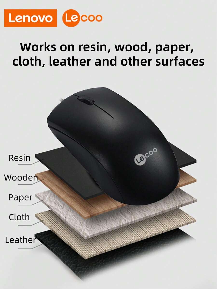 Lenovo Lenovo USB Wired Mouse, 3-Button Corded Mouse with 1000 DPI ...