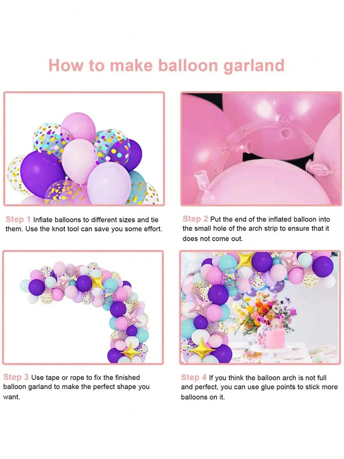Unicorn Rainbow Balloon Set, Kids Balloon Chain Latex Balloon Set ,Baby ...