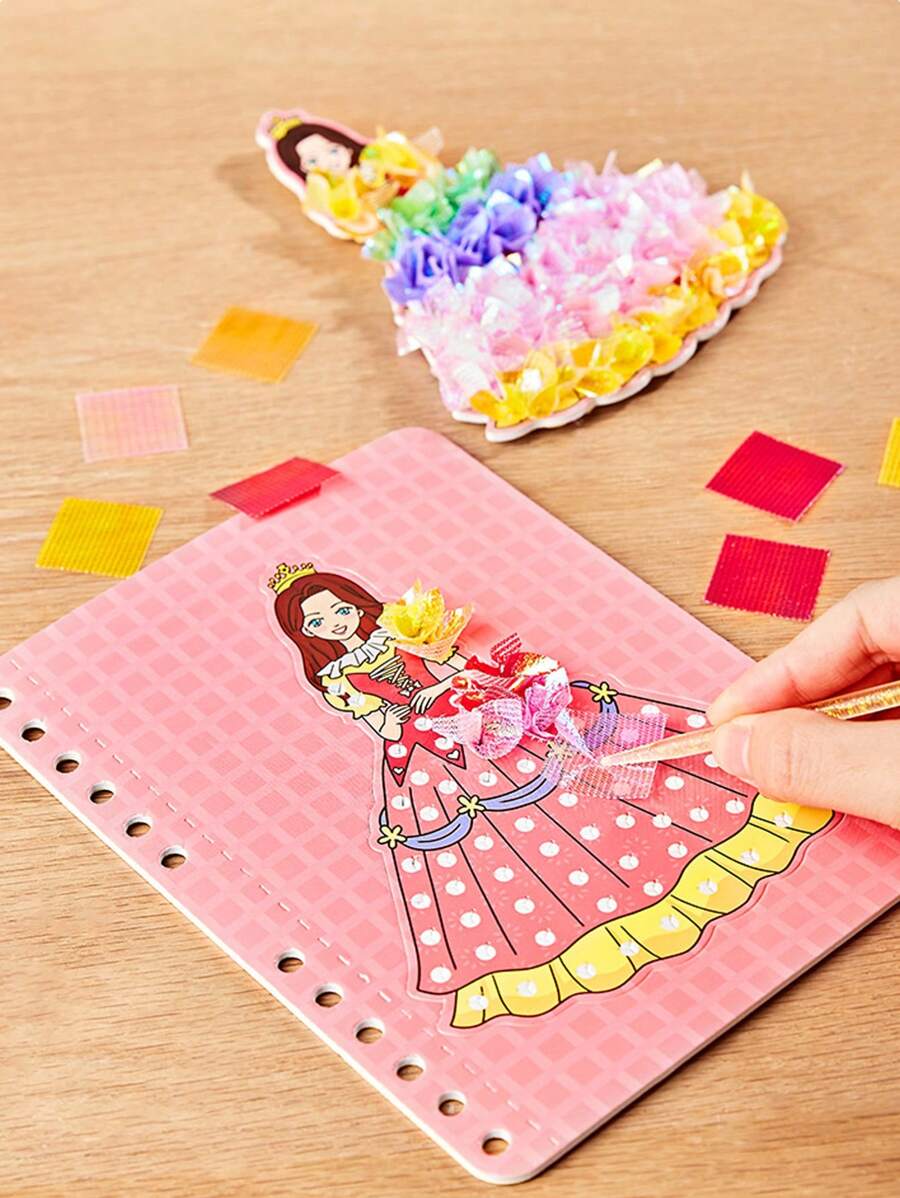 Princess Dress Up Sticker Book Set With Colorful Drawing & Cutting ...