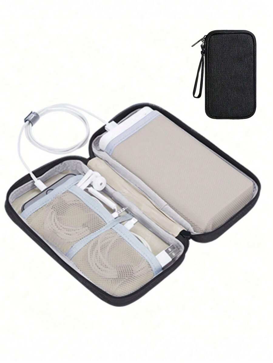 Black Digital Bag Travel Cable Accessories Bag Electronic Organizer ...