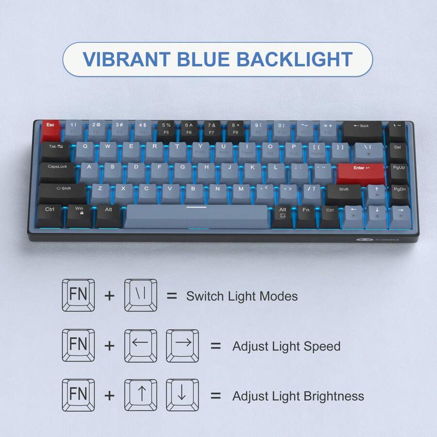 MageGee MageGee MK-Sky 65% פריסה מקלדת מכנית ניתנת להחלפה חמה מקלדת ...