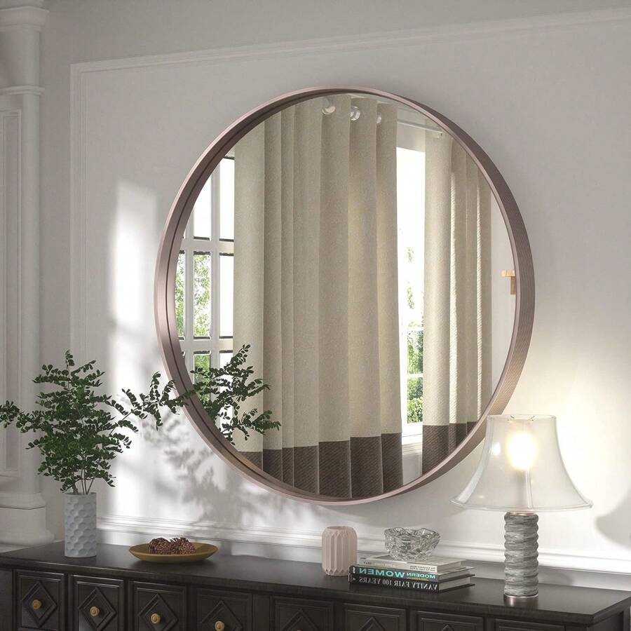 Bathroom Vanity Mirror,Round Mirror for Bathroom with Non-Rusting ...