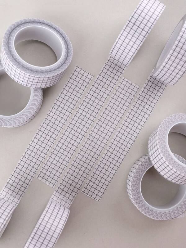Black and White Grid Washi Tape Paper DIY Planner Masking Tape Adhesive ...