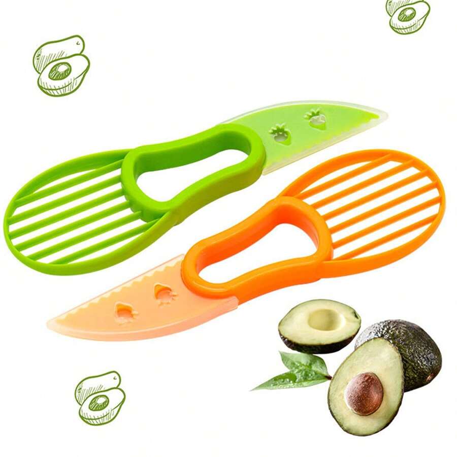 1pc Orange Avocado Peeler & Slicer Tool, Multifunctional Kitchen Gadget ...