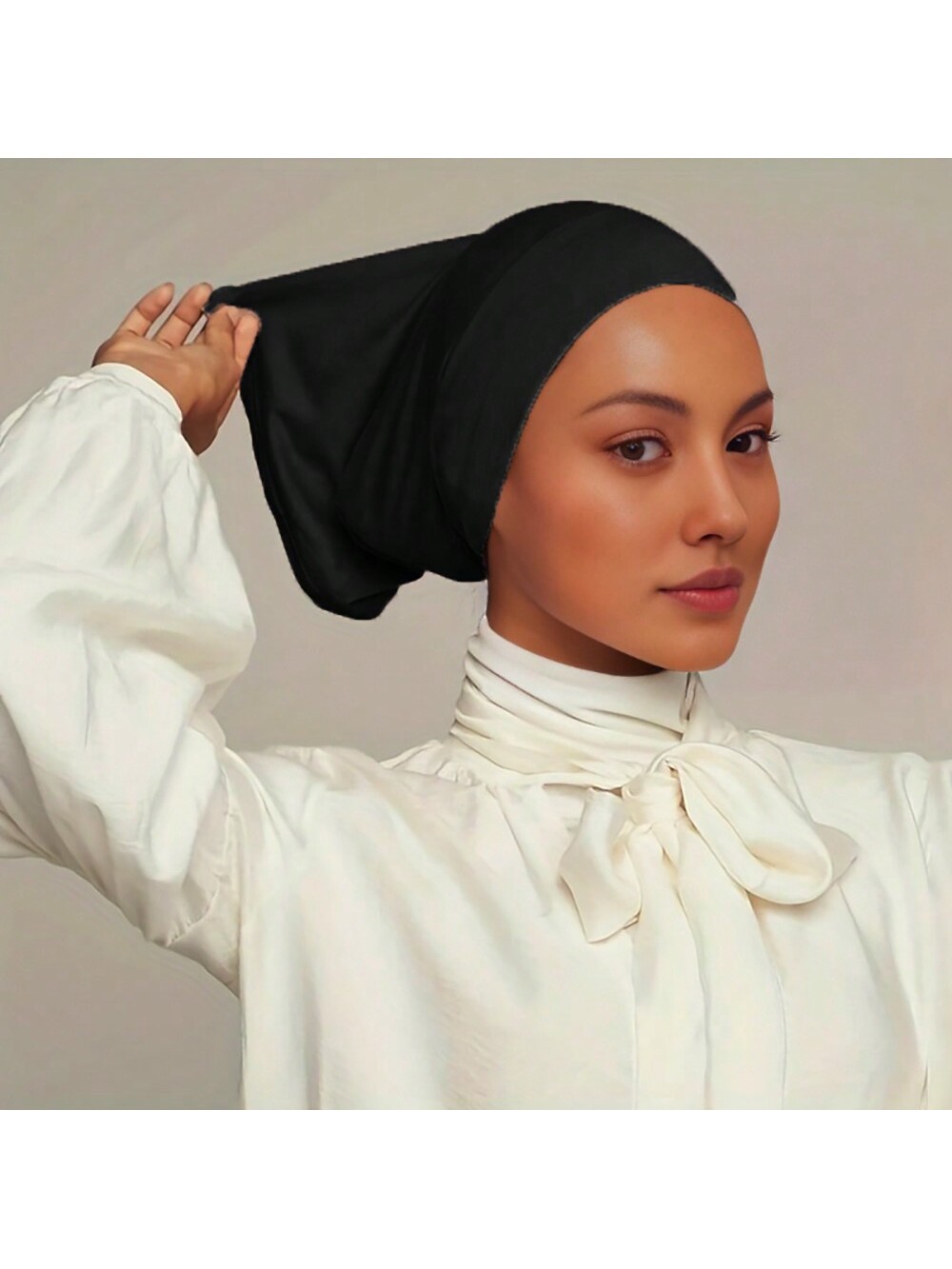 1pc Women's Solid Color Basic Headscarf Underscarf Cap, Hijab Caps