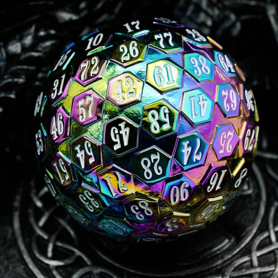 Cusdie D100 D&D Metal Dice, 100 Sided Giant Metal Dice, Single D100 ...