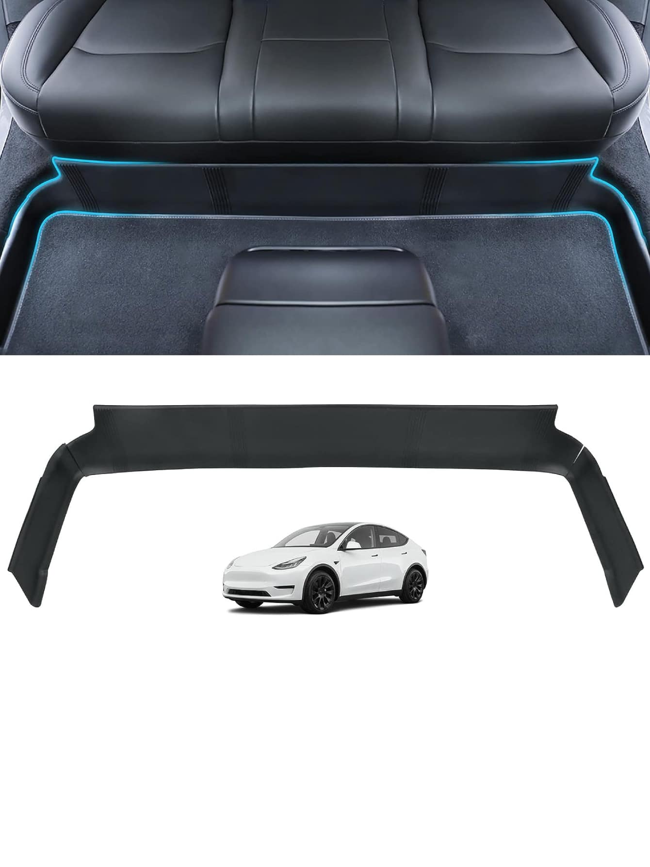Back Seat Cover for Tesla Model Y 5-Seat Rear Underside, Anti-Kick Mat ...