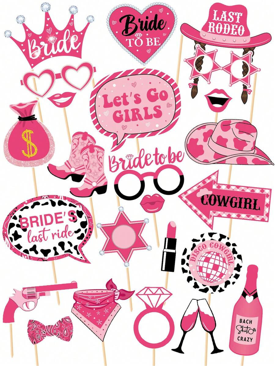 24 stuks Cowgirl Photo Booth Props - Western Party Props, Wild West ...