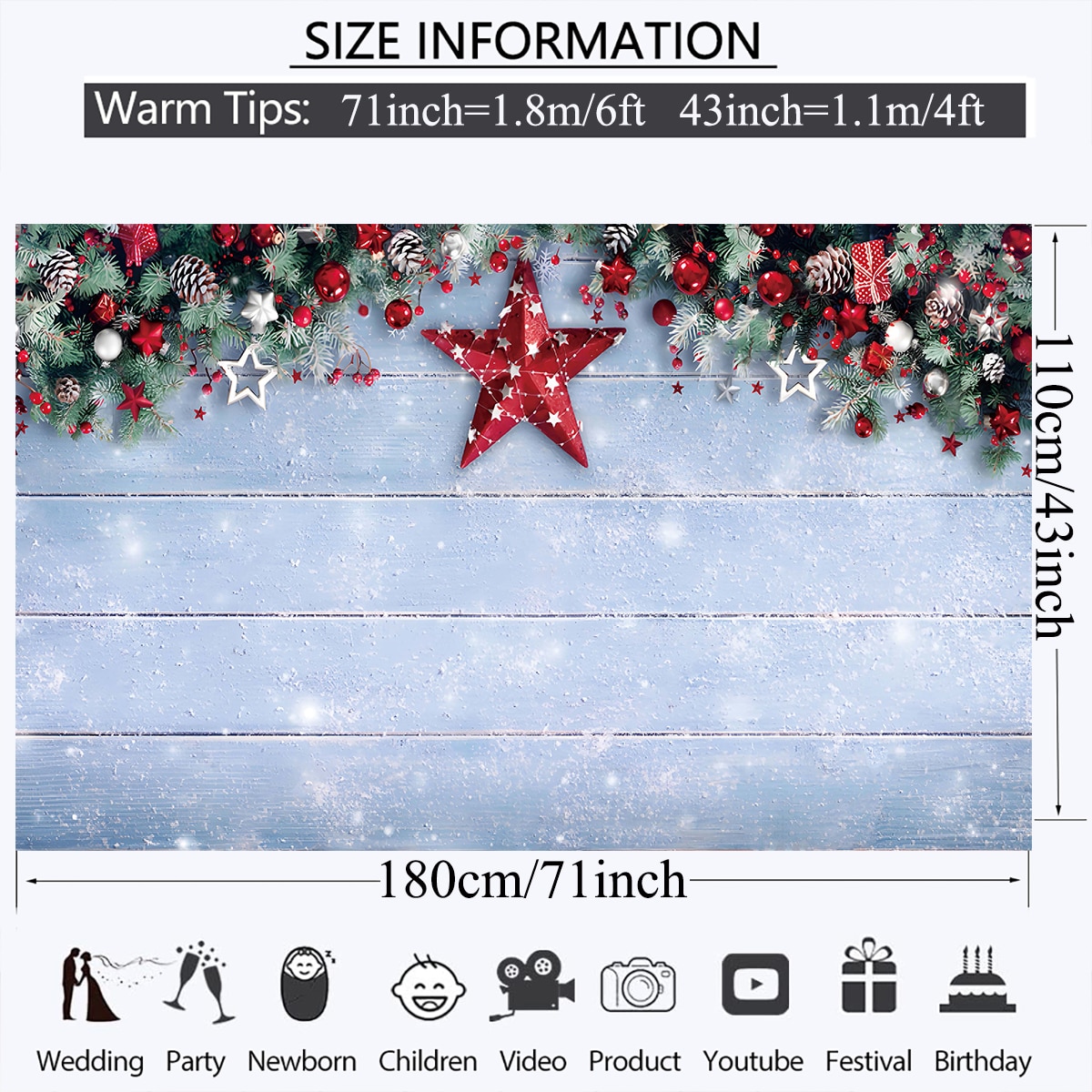 6x4ft Christmas Backdrop White Wood Floor Photography Backdrop ...