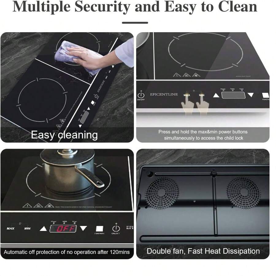 DEVILBISS Electric Double Induction Cooktop, Portable Induction Hob ...