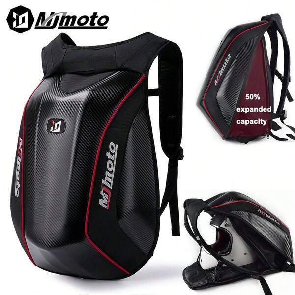 MJMOTO Carbon Fiber Motorcycle Backpack Motocross Helmet Bag Waterproof ...