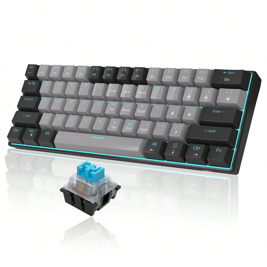 MageGee MK-Star61 Mini 60% Mechanical Keyboard 61 Keys Wired LED ...