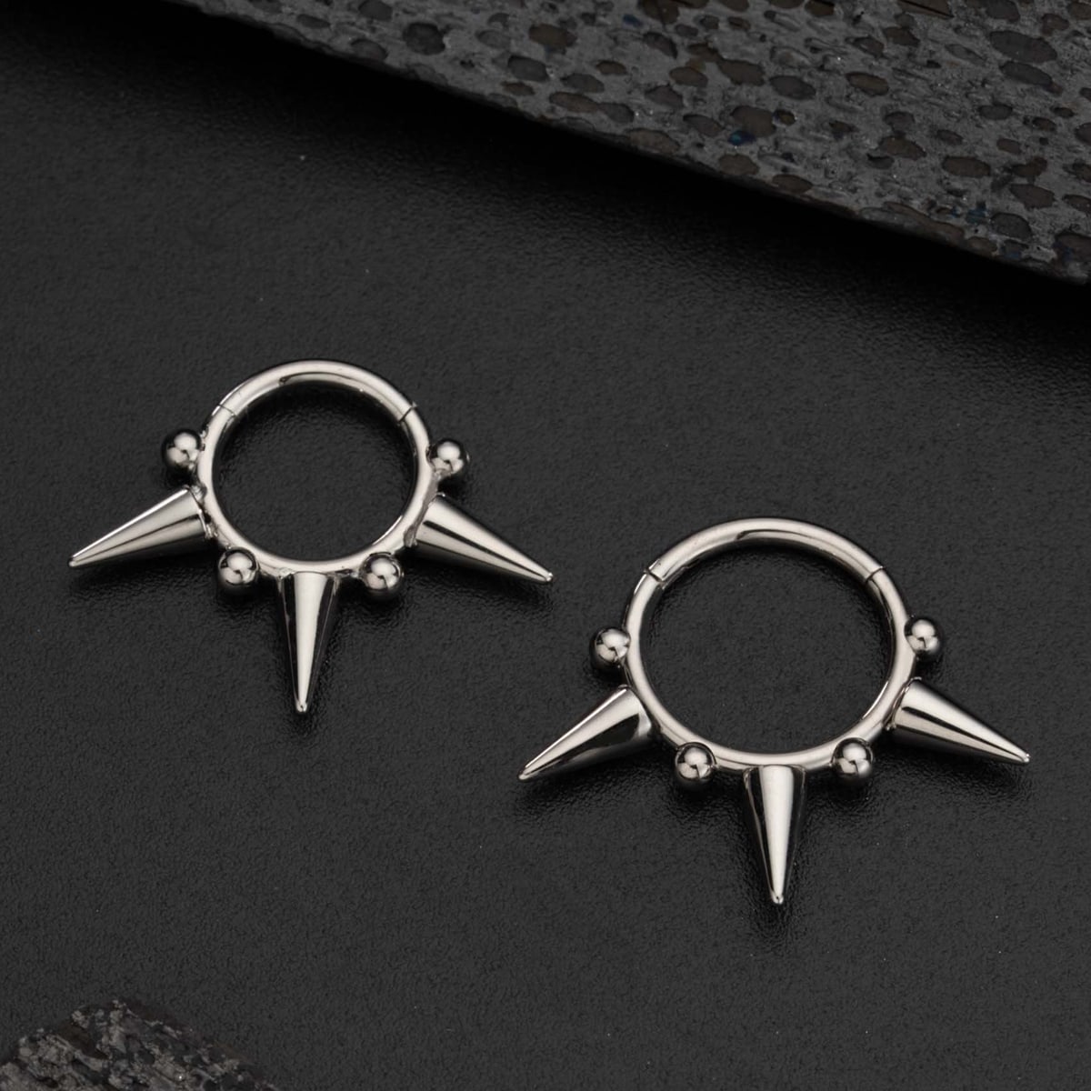 1pc Stainless Steel Punk Three Nail Design Septum Clicker Hinged ...