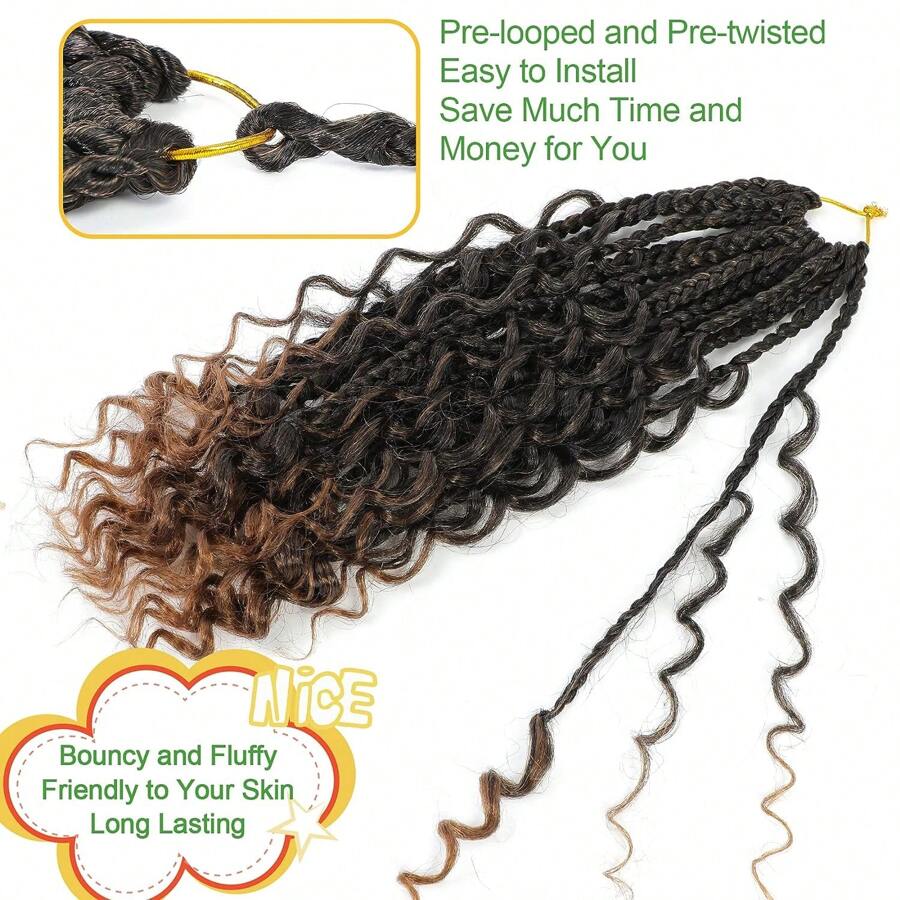 Goddess Box Braids Crochet Hair 14 Inch 1 Pack Pre Looped Box Braids ...