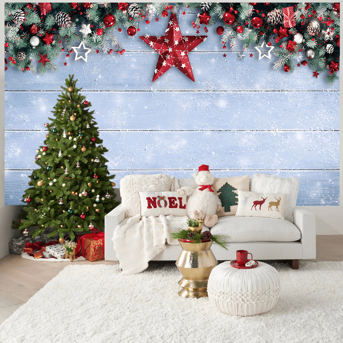 6x4ft Christmas Backdrop White Wood Floor Photography Backdrop ...