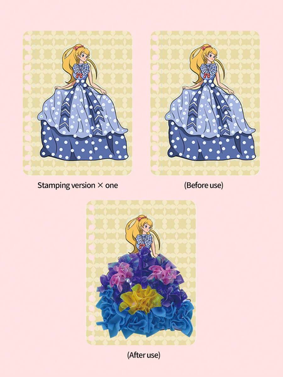 Princess Dress Up Sticker Book Set With Colorful Drawing & Cutting ...
