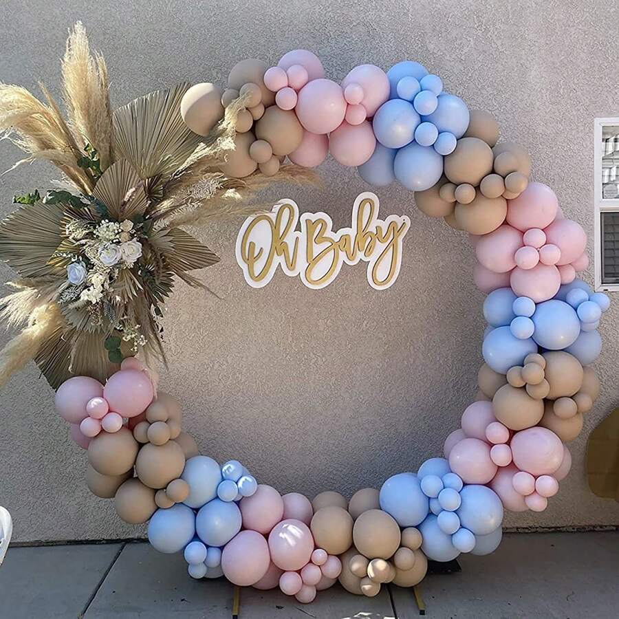 Round Arch Backdrop Stand 6.5ft Gold Circle Balloon Arch Frame Stand ...