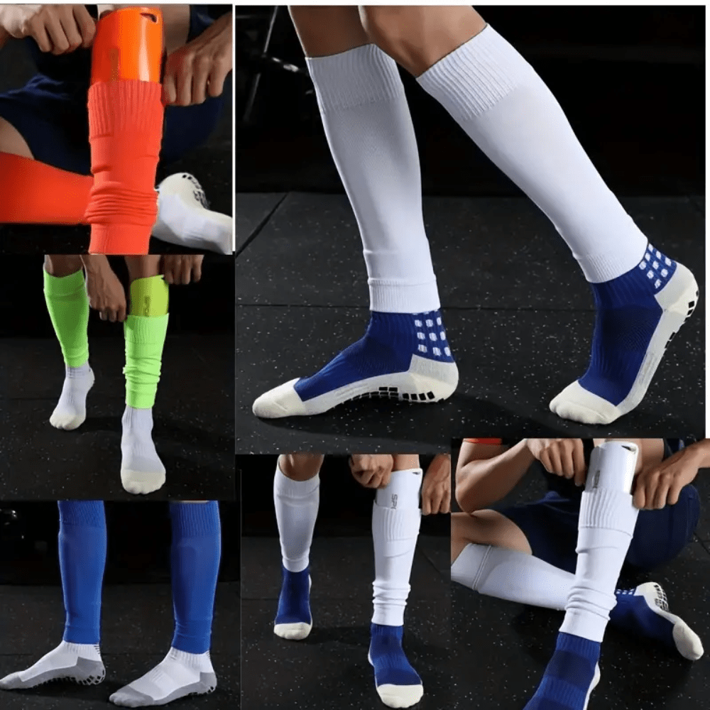 Football Leg Sleeves Cycling Running Sports Socks, Thin Football Socks ...