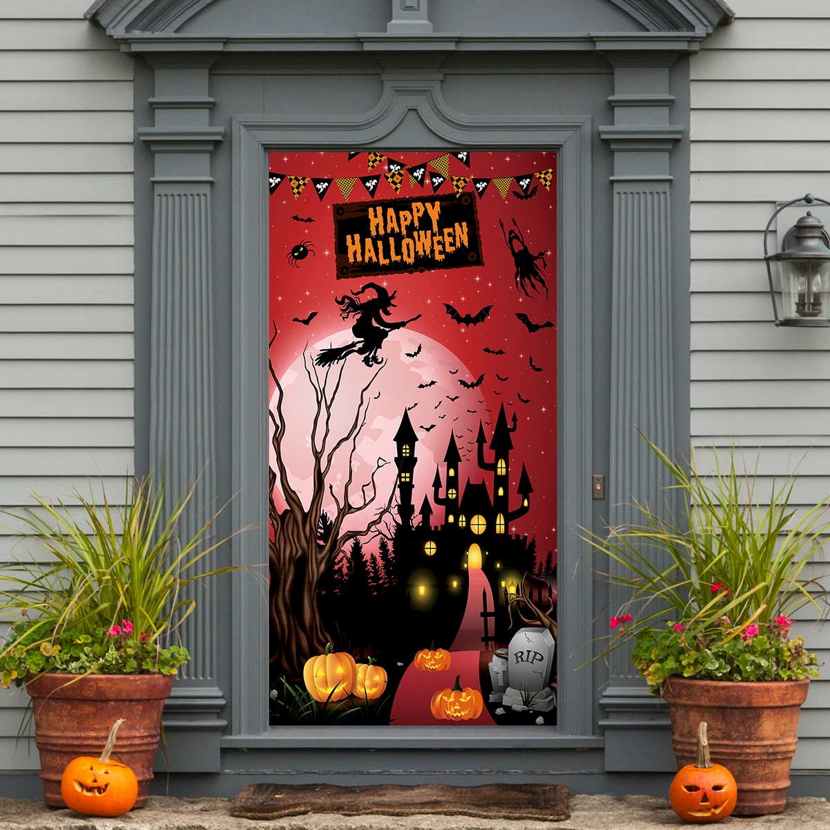 71x35inch Halloween Door Cover Halloween Door Decoration Halloween ...