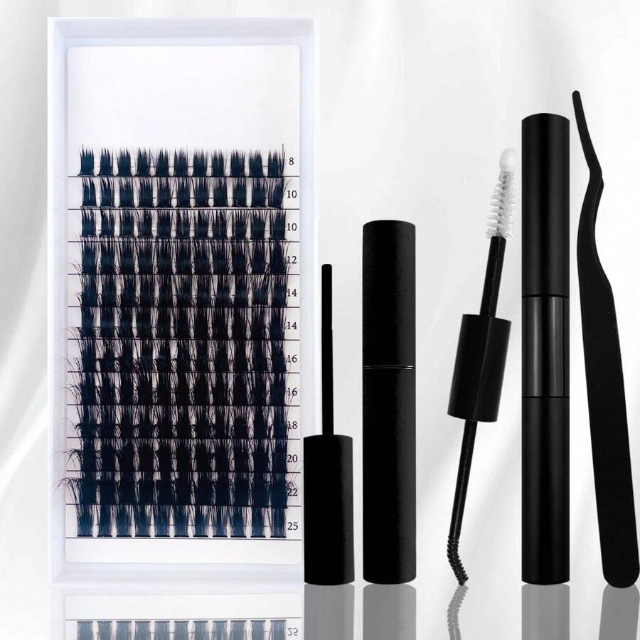 8-25mm DIY Lash kit Clusters DIY Eyelash Extensions Kit, Clusters Eyelash Applicator Tool ...